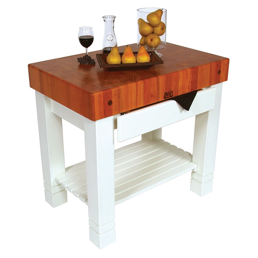 John Boos CHY-HMST36245-AL Homestead Block Table, 5" End Grain Cherry ...