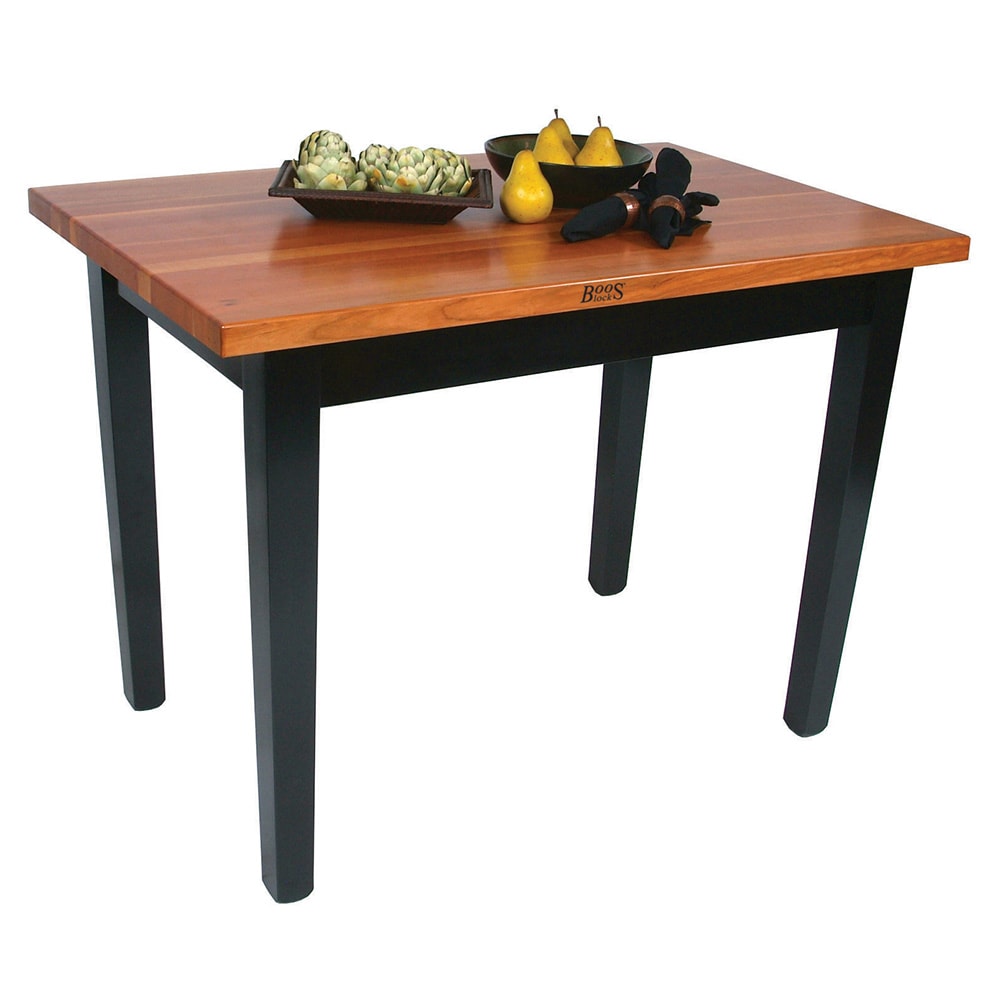 John Boos RN-C6036-S Le Classique Table, 1 1/2" Edge Grain Cherry ...