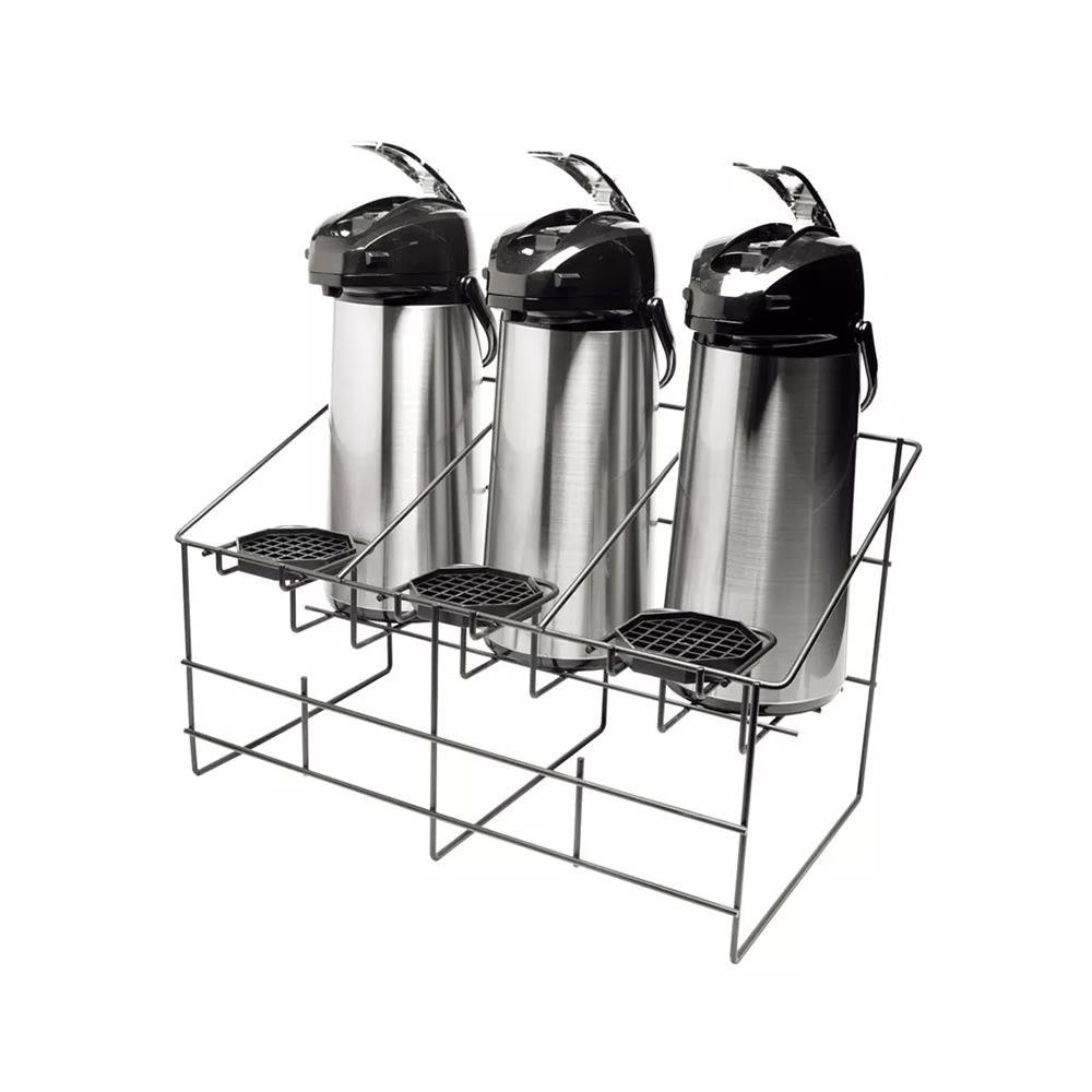 Service Ideas APR3BLC Airpot Serving Rack w/ 3 Compartments, Removable ...