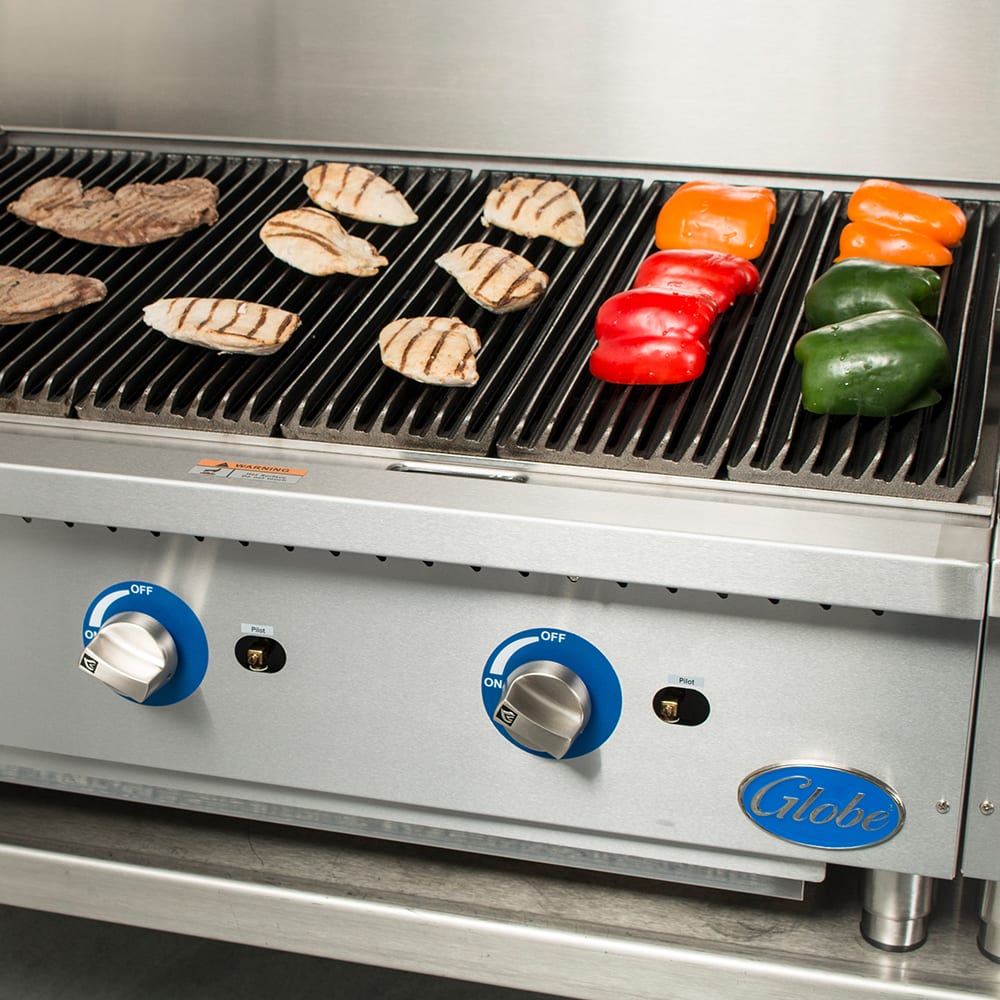 Globe GCB36G-RK 36" Countertop Gas Charbroiler w/ Reversible Grates ...