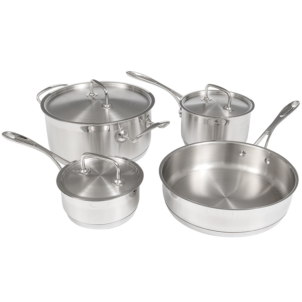 Winco SPC-7H 7 Piece Cookware Set: 1 & 2 qt Sauce Pans, 4 1/2 qt Dutch ...