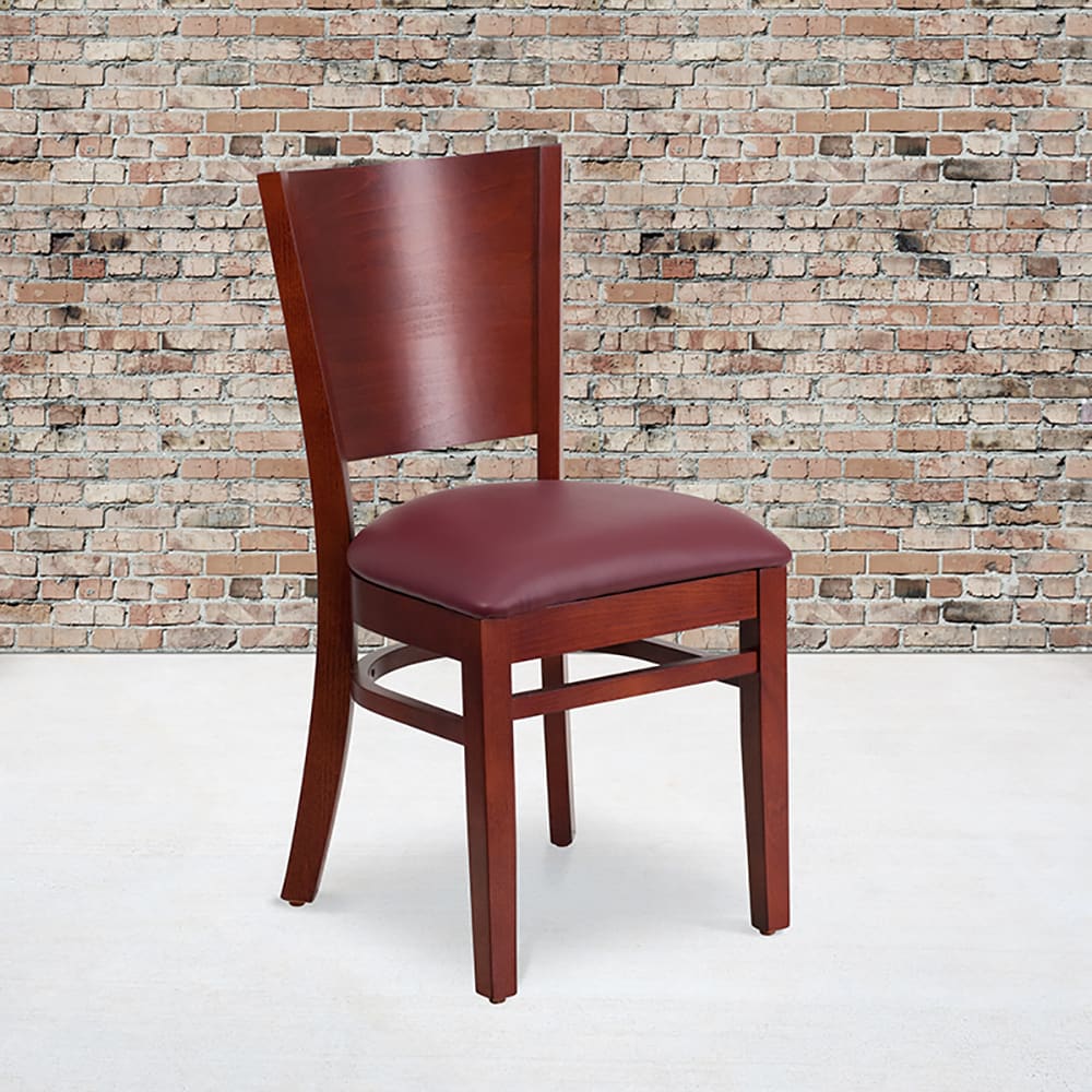 Flash Furniture XU-DG-W0094B-MAH-BURV-GG Restaurant Chair w/ Solid Back ...