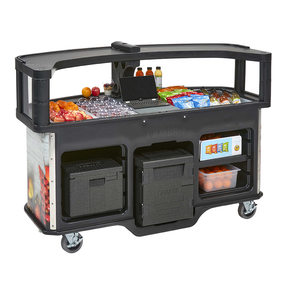Cambro CVC75W14 75"W Open Well Vending Cart w/ Safety Barrier ...