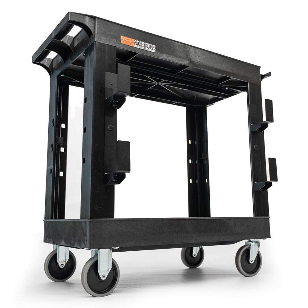 Luxor 2 Level Plastic Heavy Duty Industrial Cart w/ 600 lb Capacity ...
