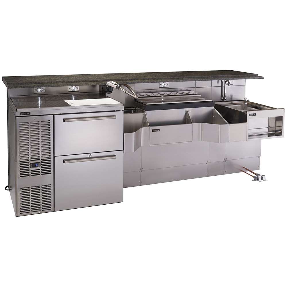 Perlick PTE68-B 68" Tobin Ellis Cocktail Station w/ 64 lb Ice Bin ...