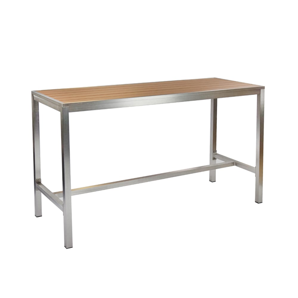 emu A1550 Rectangular Outdoor Bar Height Table - 72" x 28", Gray w ...