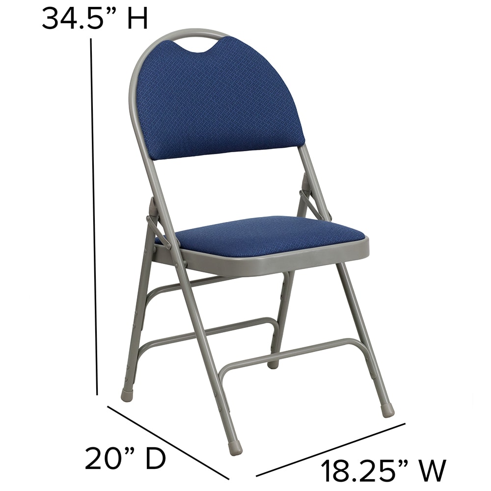 Flash Furniture HA-MC705AF-3-NVY-GG Extra Large Folding Chair w/ Navy ...