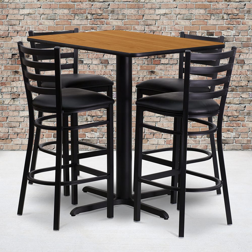 Flash Furniture HDBF1019-GG Bar Height Table w/ Natural Laminate Top ...