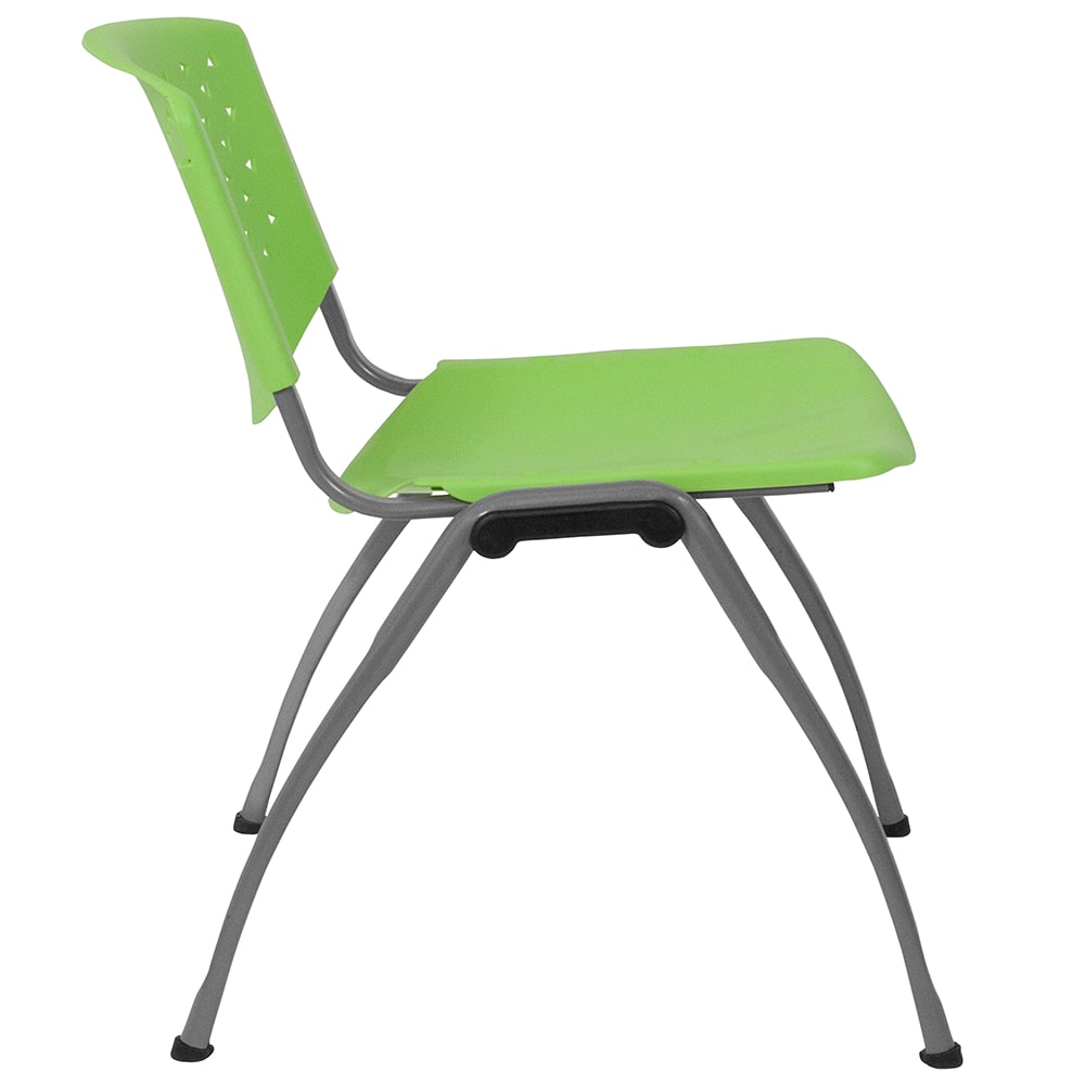 Flash Furniture RUT-F01A-GN-GG Stacking Chair w/ Green Plastic Back ...