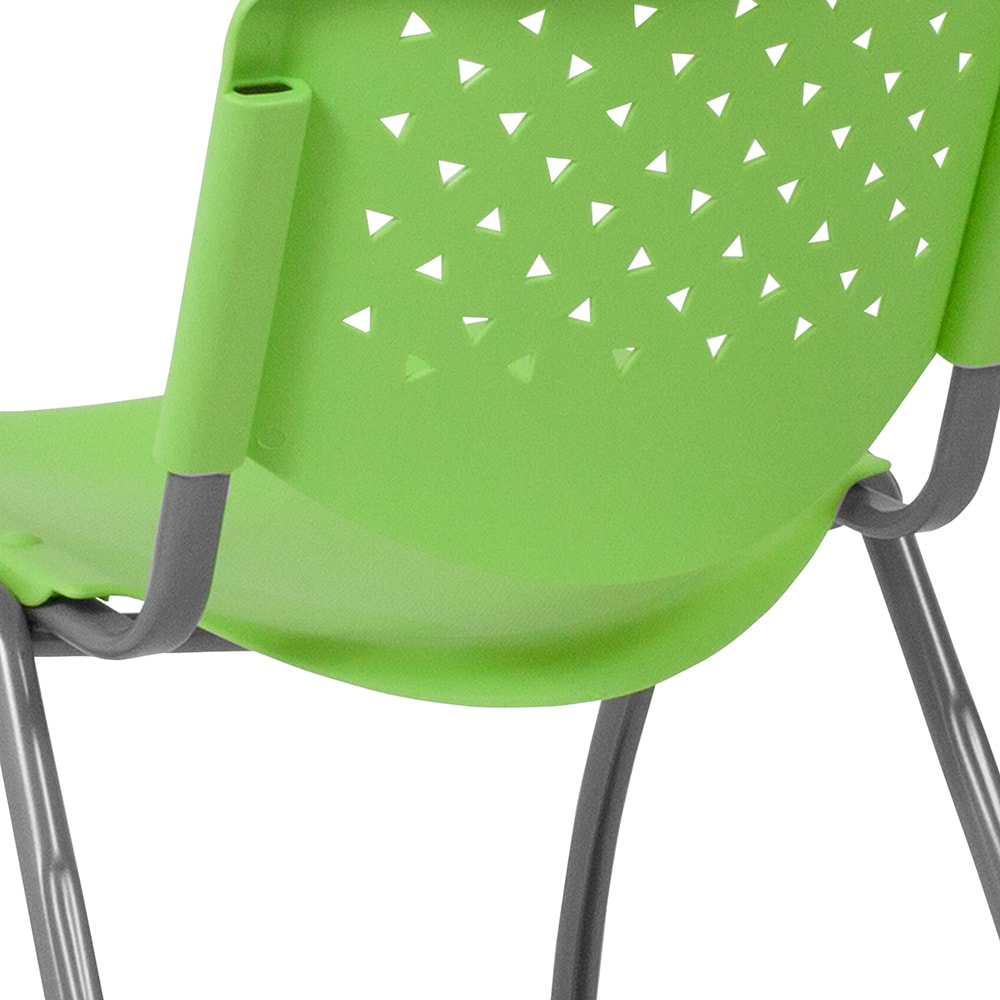 Flash Furniture RUT-F01A-GN-GG Stacking Chair w/ Green Plastic Back ...