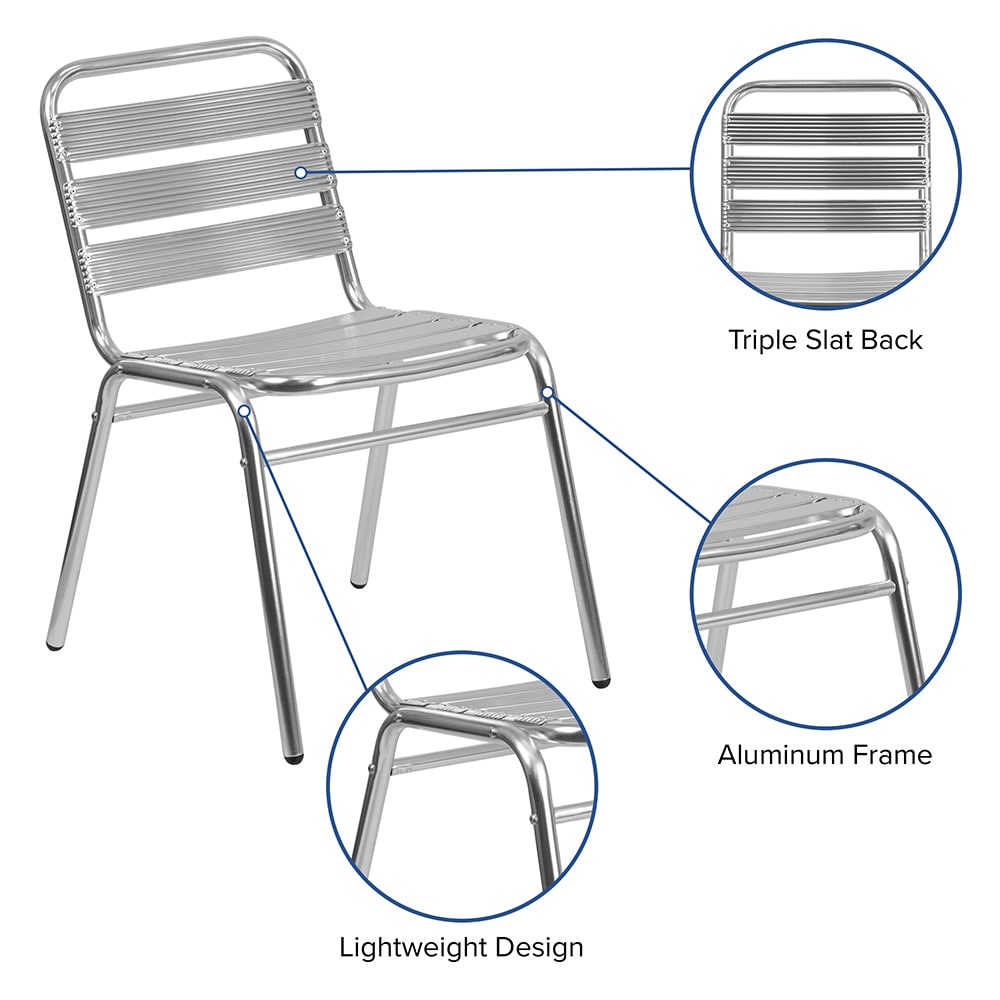 Flash Furniture TLH-015-GG Stacking Restaurant Chair w/ Metal Ladder ...