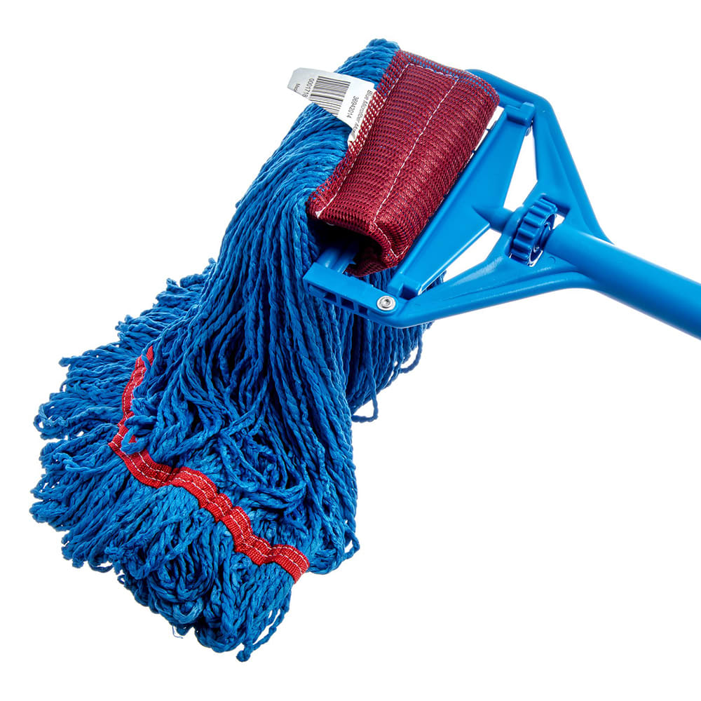 Carlisle Wet Mop Head - Looped End, Microfiber Yarn, White/Blue (36942014)