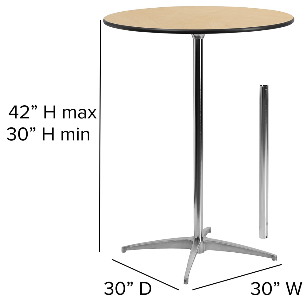 Flash Furniture XA-30-COTA-GG 30" Round Bar Height Table - Birchwood ...