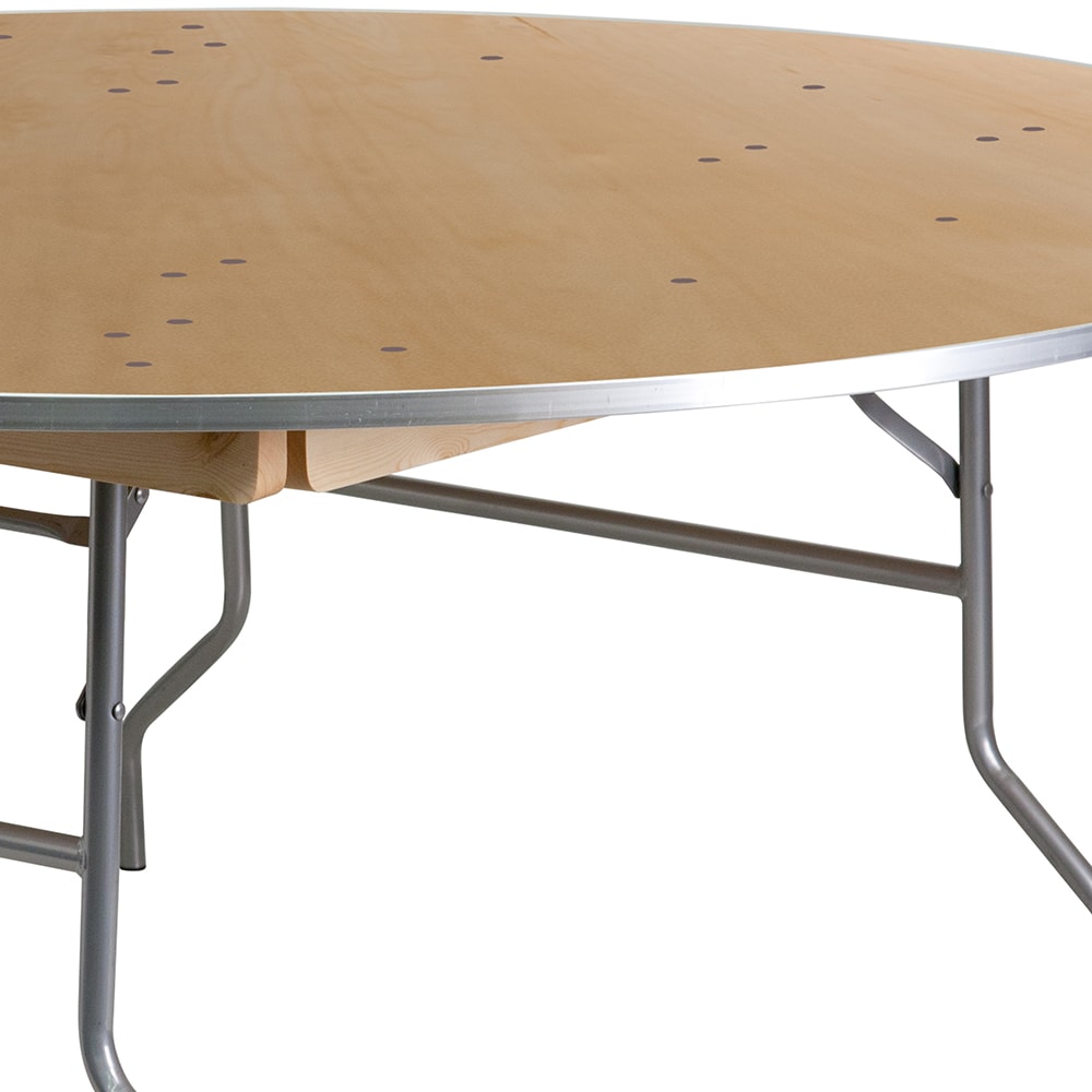 Flash Furniture XA-72-BIRCH-M-GG 72" Round Folding Banquet Table w ...