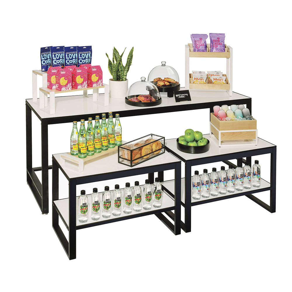 Cal-Mil 22341-64-15 2 Tier Merchandising Table w/ White Top & Metal ...