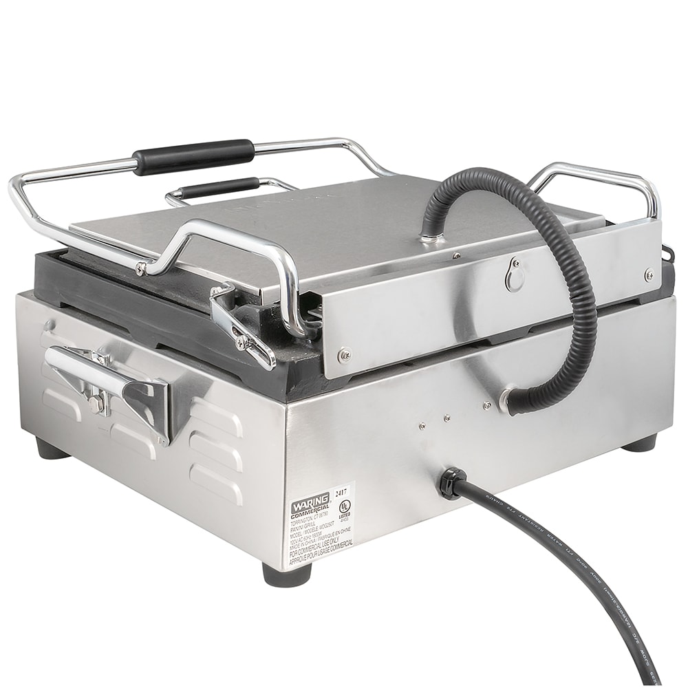 Waring WDG250T Double Commercial Panini Press w/ Cast Iron Grooved ...