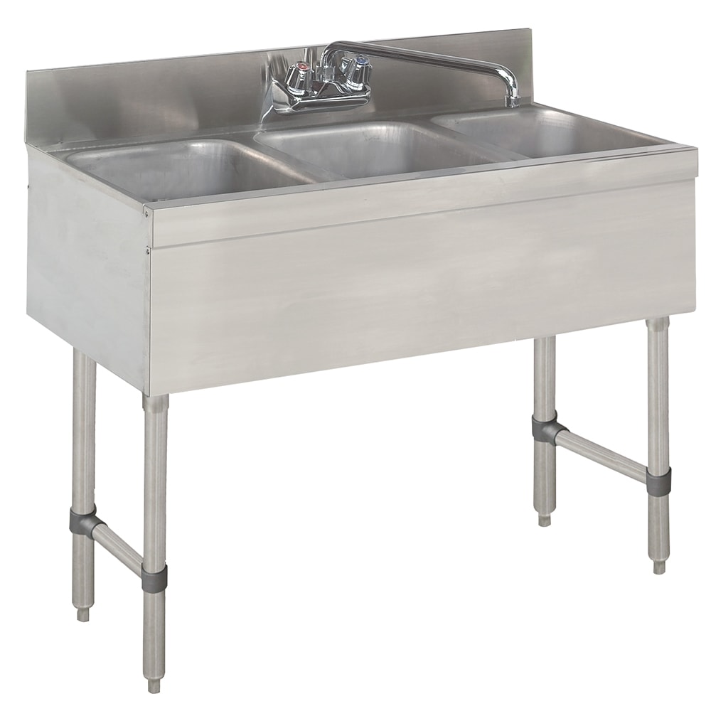 Advance Tabco SLB-33C 36" 3 Compartment Sink w/ 10"L x 14"W Bowl, 10" Deep
