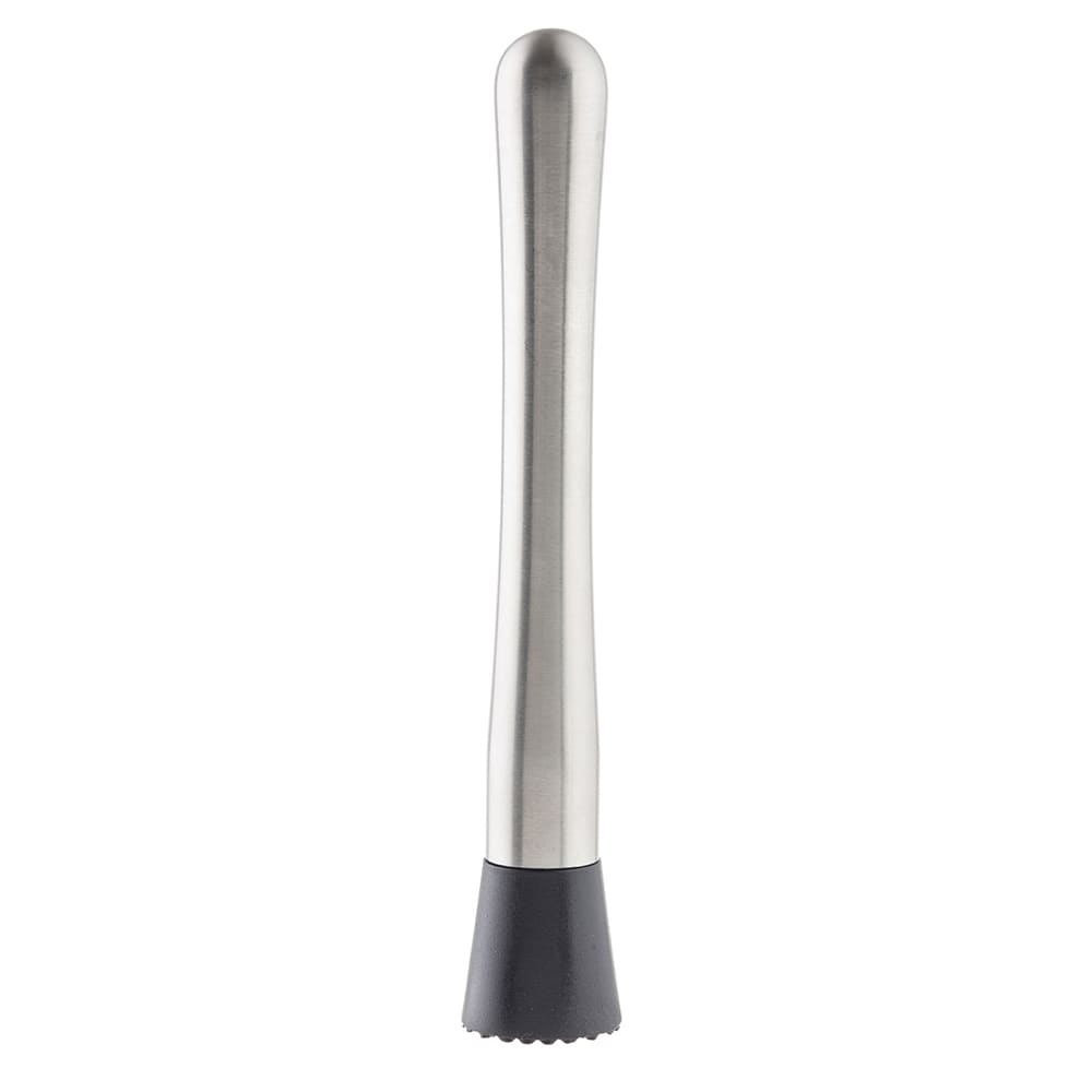 Tablecraft 10475 8 1/4" Muddler w/ Plastic Tip - Brushed Stainless Steel
