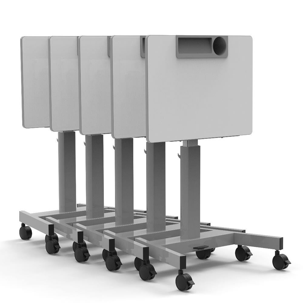 Luxor Flip Top Mobile Student Desk w/ Adjustable Height - Gray Metal ...