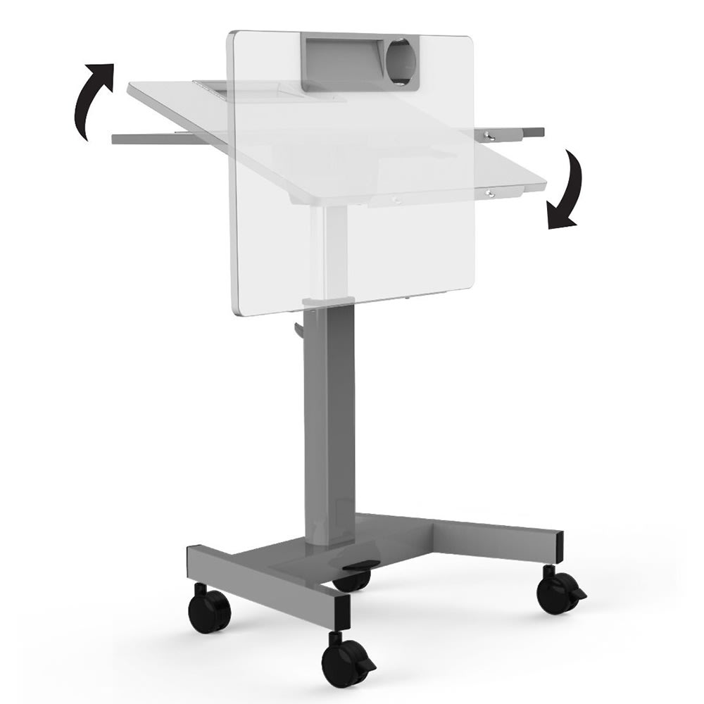 Luxor Flip Top Mobile Student Desk w/ Adjustable Height - Gray Metal ...