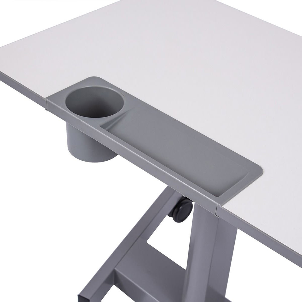 Luxor Flip Top Mobile Student Desk w/ Adjustable Height - Gray Metal ...