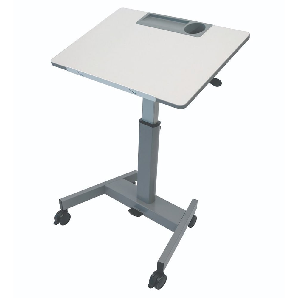 Luxor Flip Top Mobile Student Desk w/ Adjustable Height - Gray Metal ...