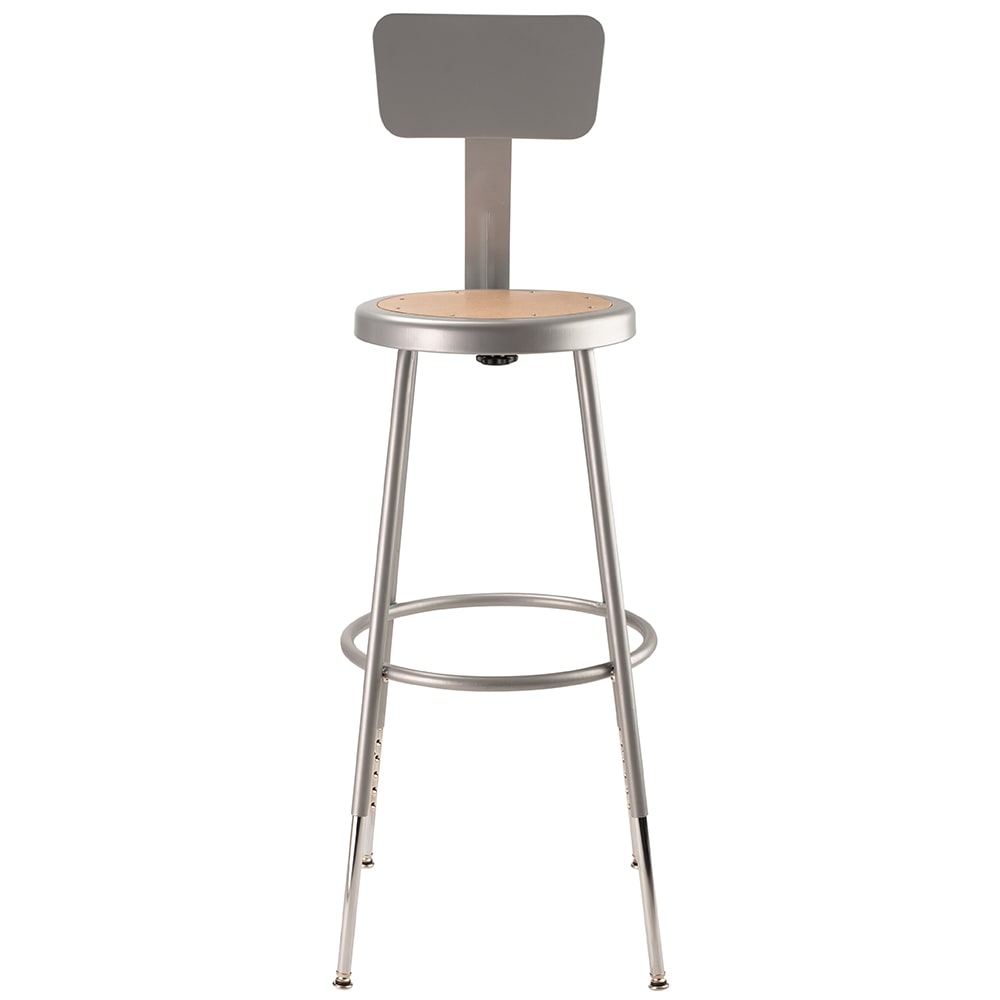 National Public Seating 6224HB Round Stool w/ Solid Back & Masonite ...