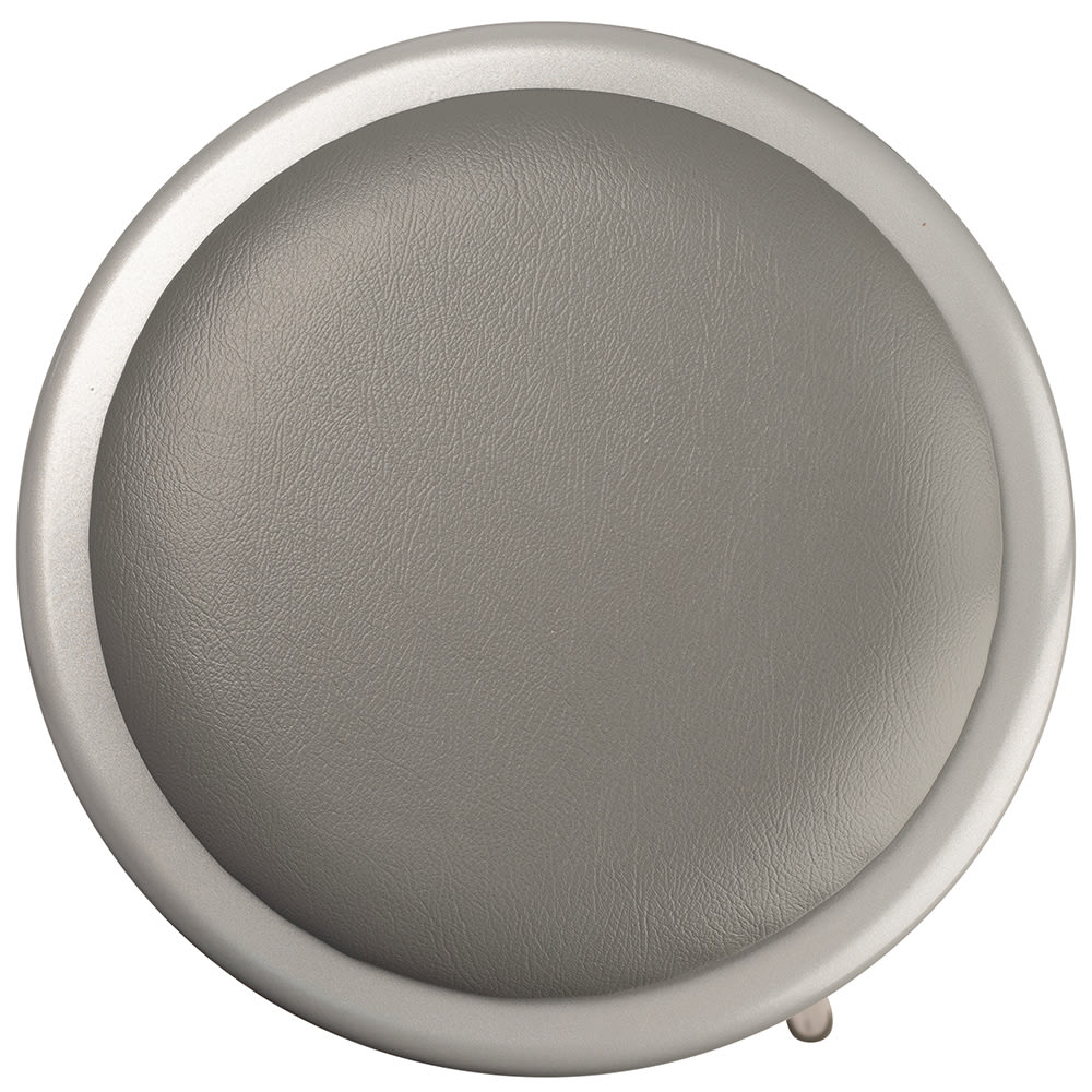 National Public Seating 6424H Round Backless Stool w/ Gray Vinyl Padded ...