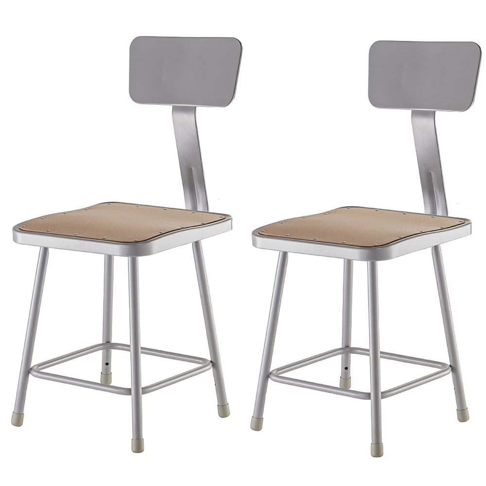 National Public Seating 6318B Square Stool w/ Solid Back & Masonite ...
