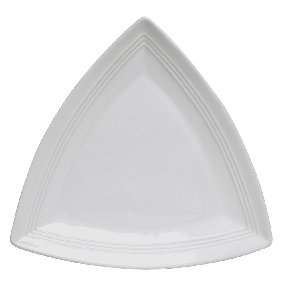 Tuxton CWZ-1248 12 1/2" Triangular Concentrix®© Plate - Ceramic, White