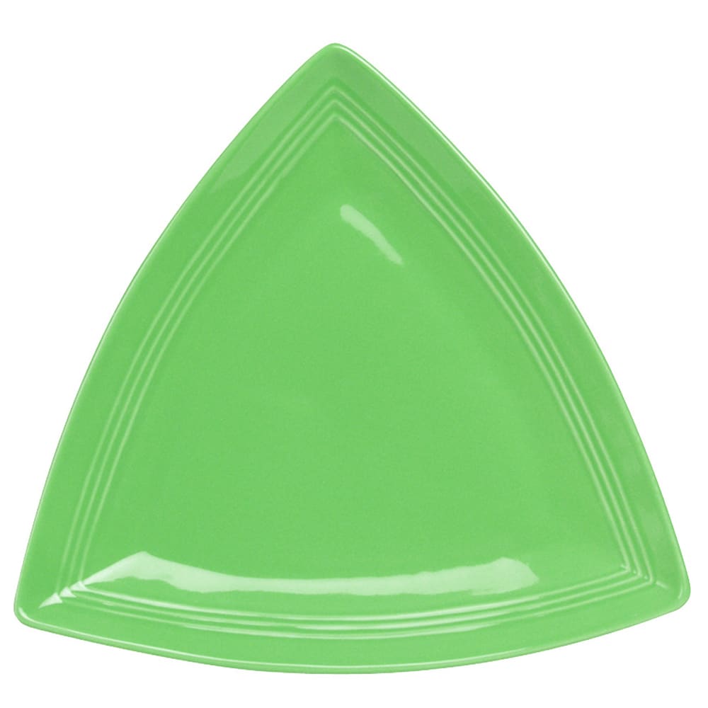 Tuxton CTZ-1248 12 1/2" Triangular Concentrix®© Plate - Ceramic, Cilantro