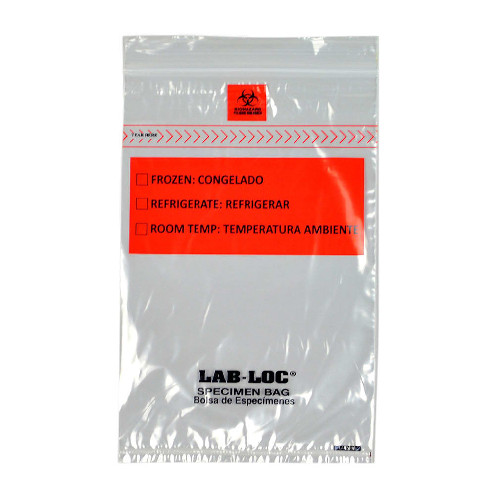 LK Packaging LABZ69B Lab-Loc® Specimen Bags w/ Removable Biohazard ...