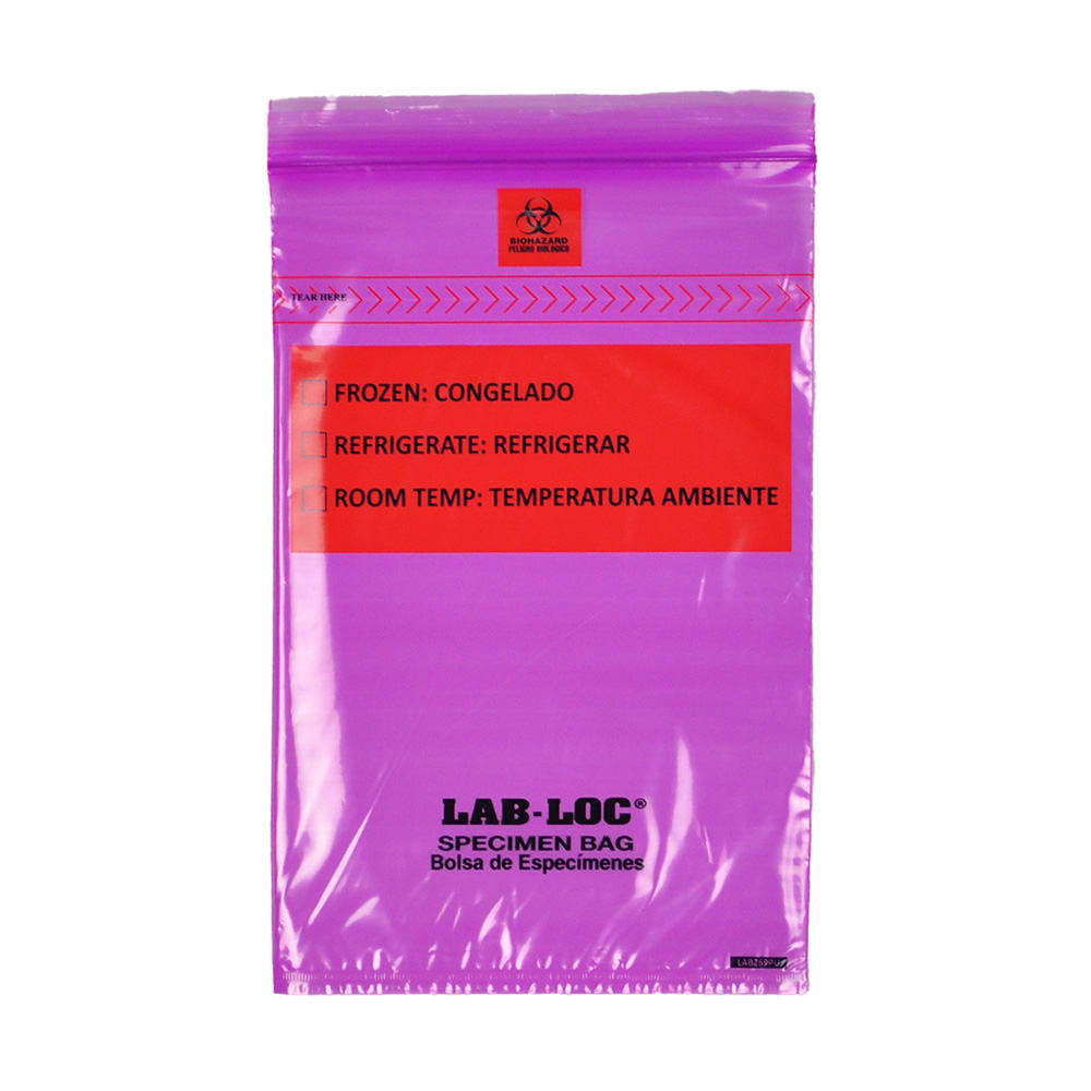 LK Packaging LABZ69PU Lab-Loc® Specimen Bags w/ Removable Biohazard ...