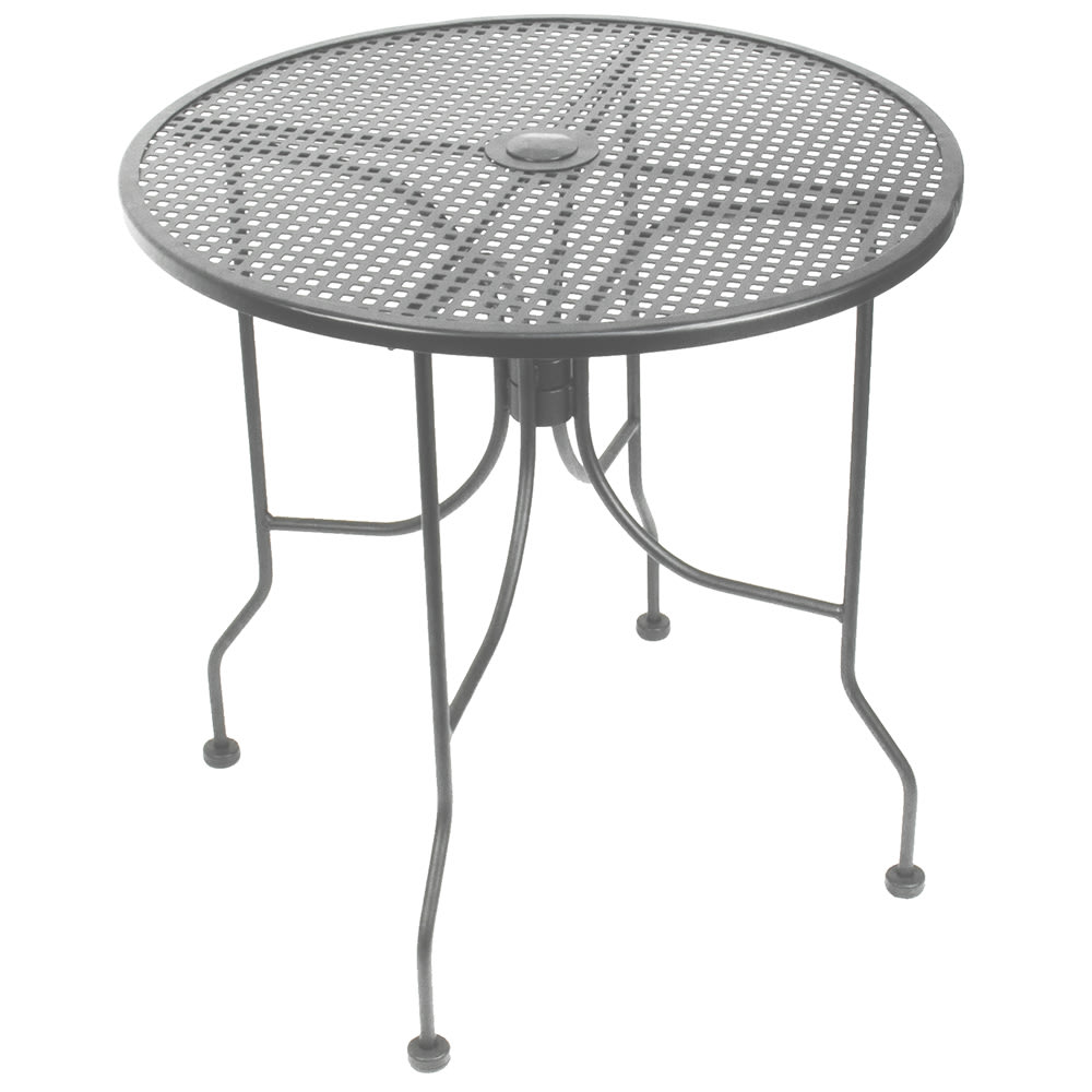 American Tables & Seating 30" Round Outdoor Table w/ Umbrella Hole ...