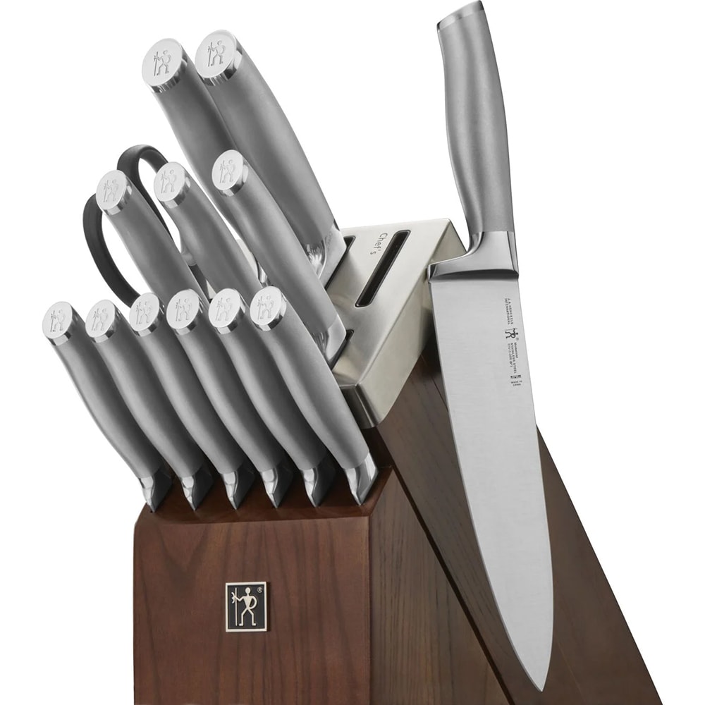 Henckels Modernist 14 Piece Knife Set w/ Self Sharpening Wood Block ...