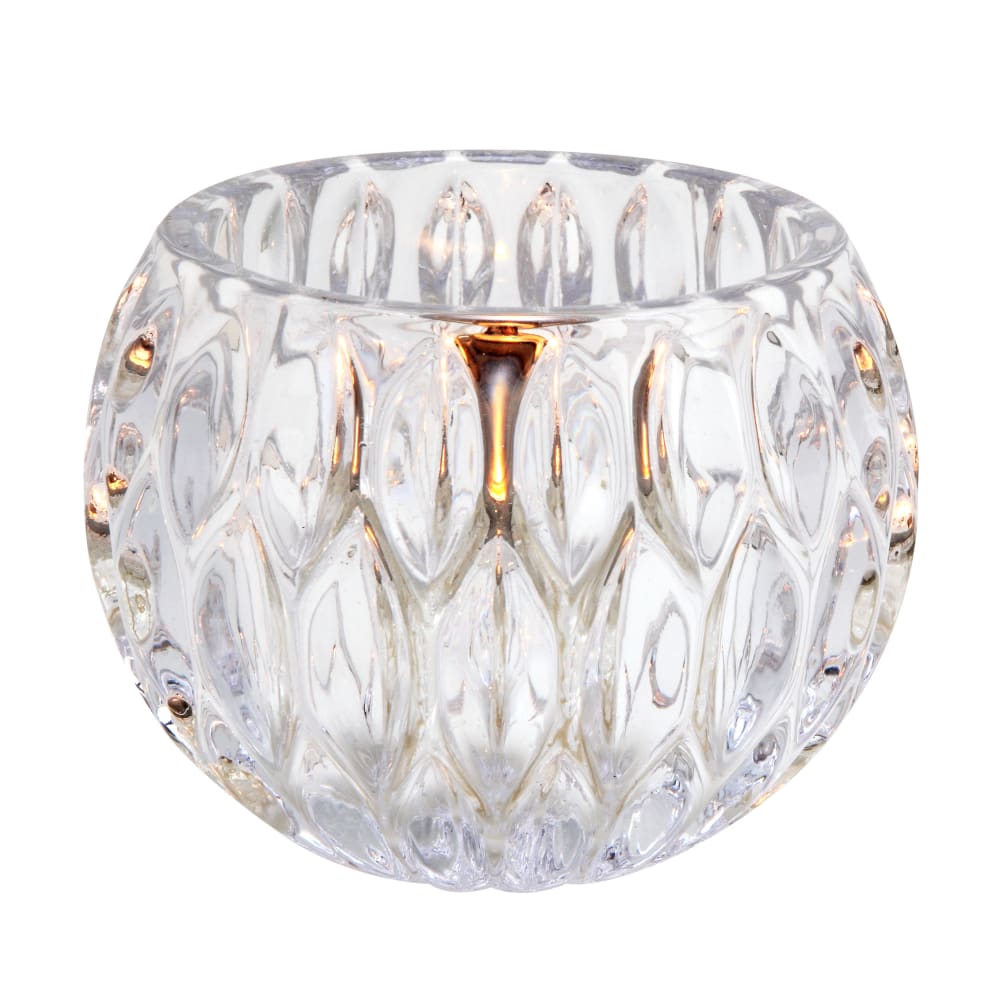 Sterno Iris Candle Lamp - 3 1/4"H, Oval Textured Glass, Clear (80528)