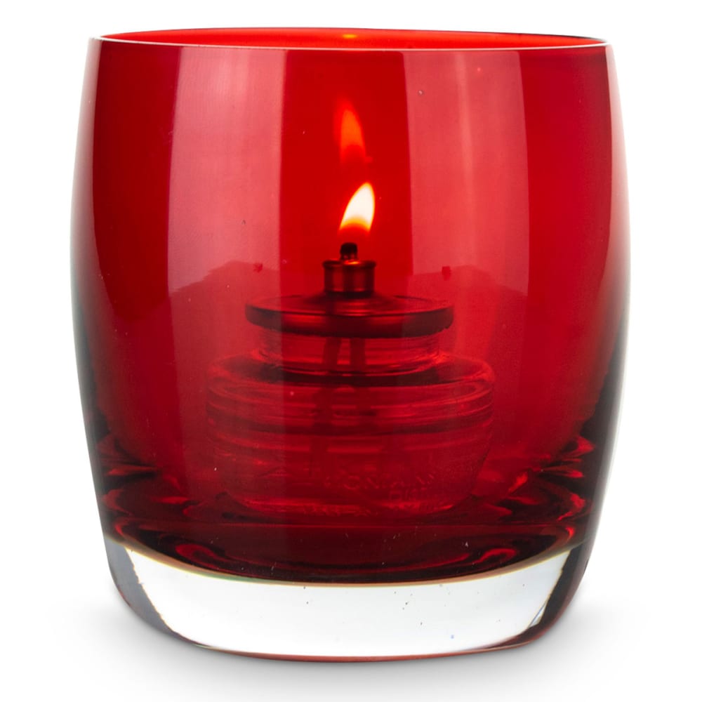 Sterno Charm Candle Lamp - 2 1/2"D x 3 1/2"H, Glass, Red (80563)