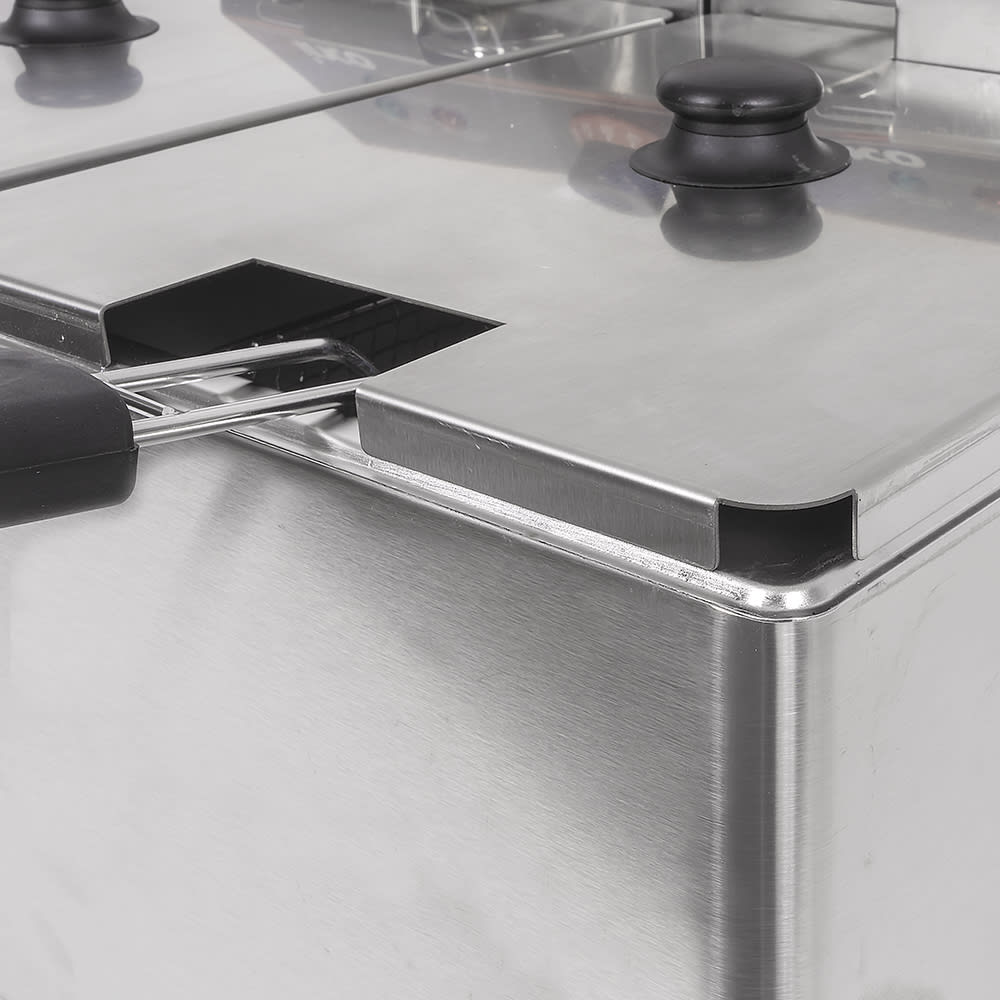 Winco EFT-32 Countertop Electric Fryer - (2) 16 lb Vats, 120v