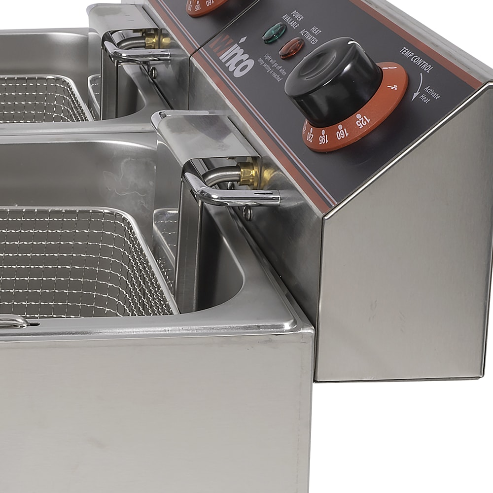 Winco EFT-32 Countertop Electric Fryer - (2) 16 lb Vats, 120v