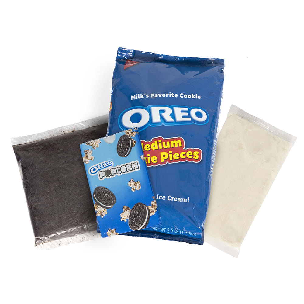Gold Medal 2919 Oreo® Popcorn Kit w/ Base Cake, Crème, Cookie Pieces ...