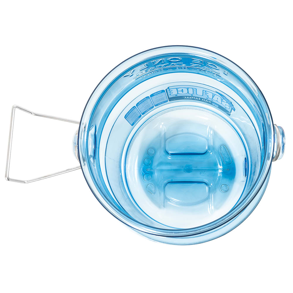 San Jamar SI6100 Round Ice Tote w/ 5 gal Capacity, Clear Blue