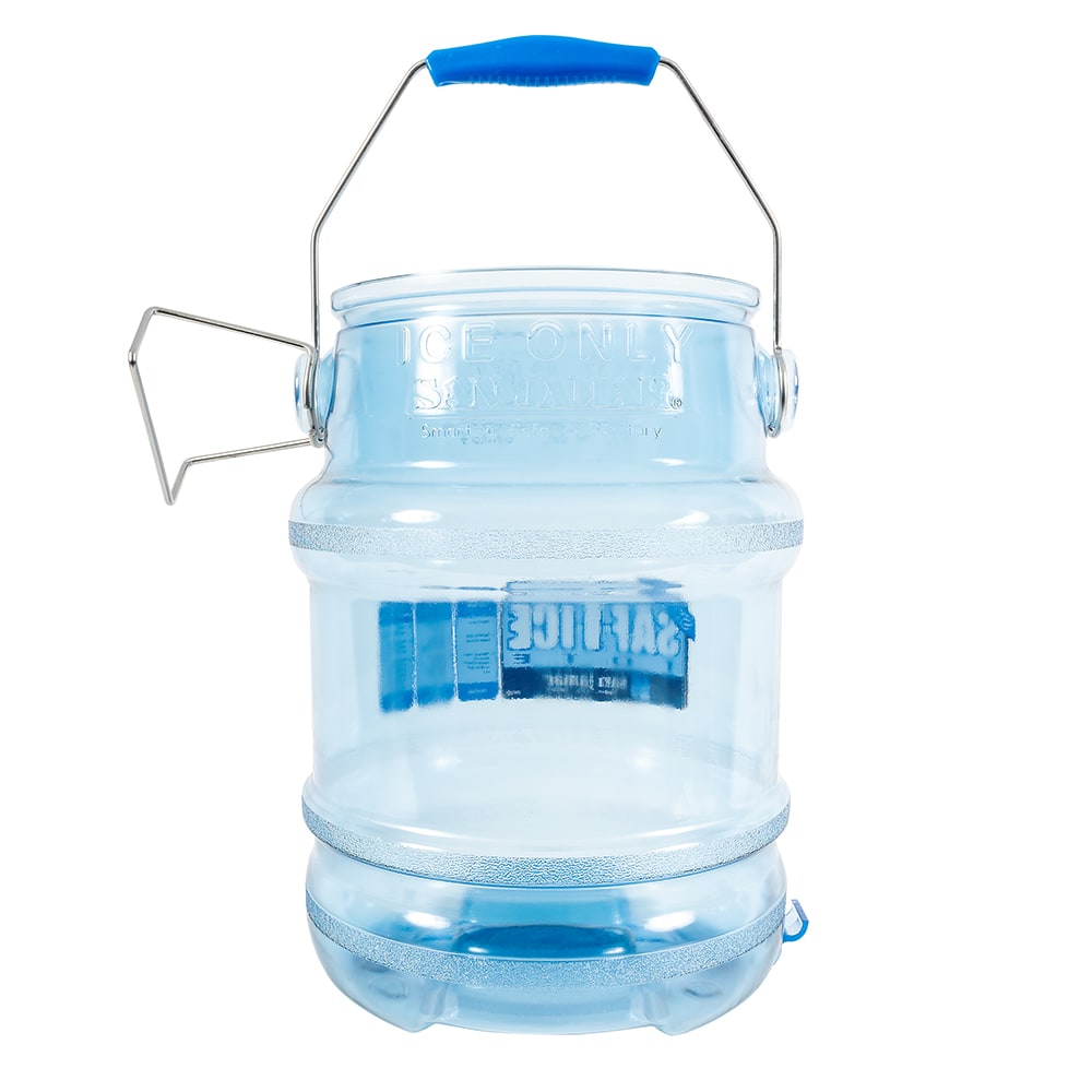 San Jamar SI6100 Round Ice Tote w/ 5 gal Capacity, Clear Blue
