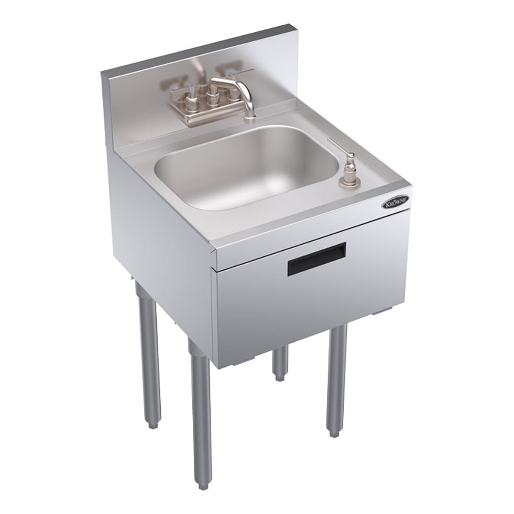 Krowne KR19-18ST Commercial Hand Sink w/ 14"L x 10"W x 7"D Bowl, Soap ...