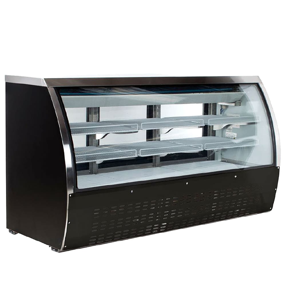 Omcan 50083 64" Full Service Deli Case w/ Curved Glass - (3) Levels, 115v