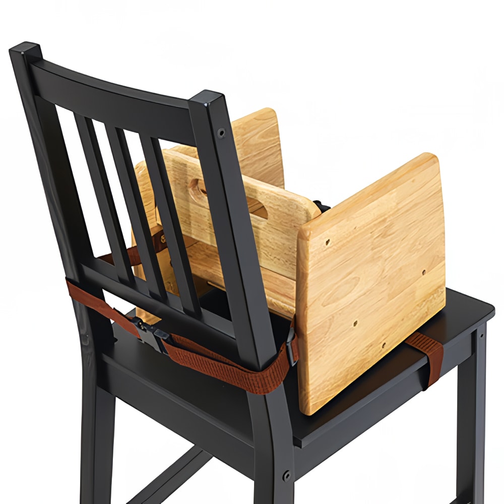 Winco CHB-701 Single Height Booster Seat w/ Waist & Chair Strap - Wood ...