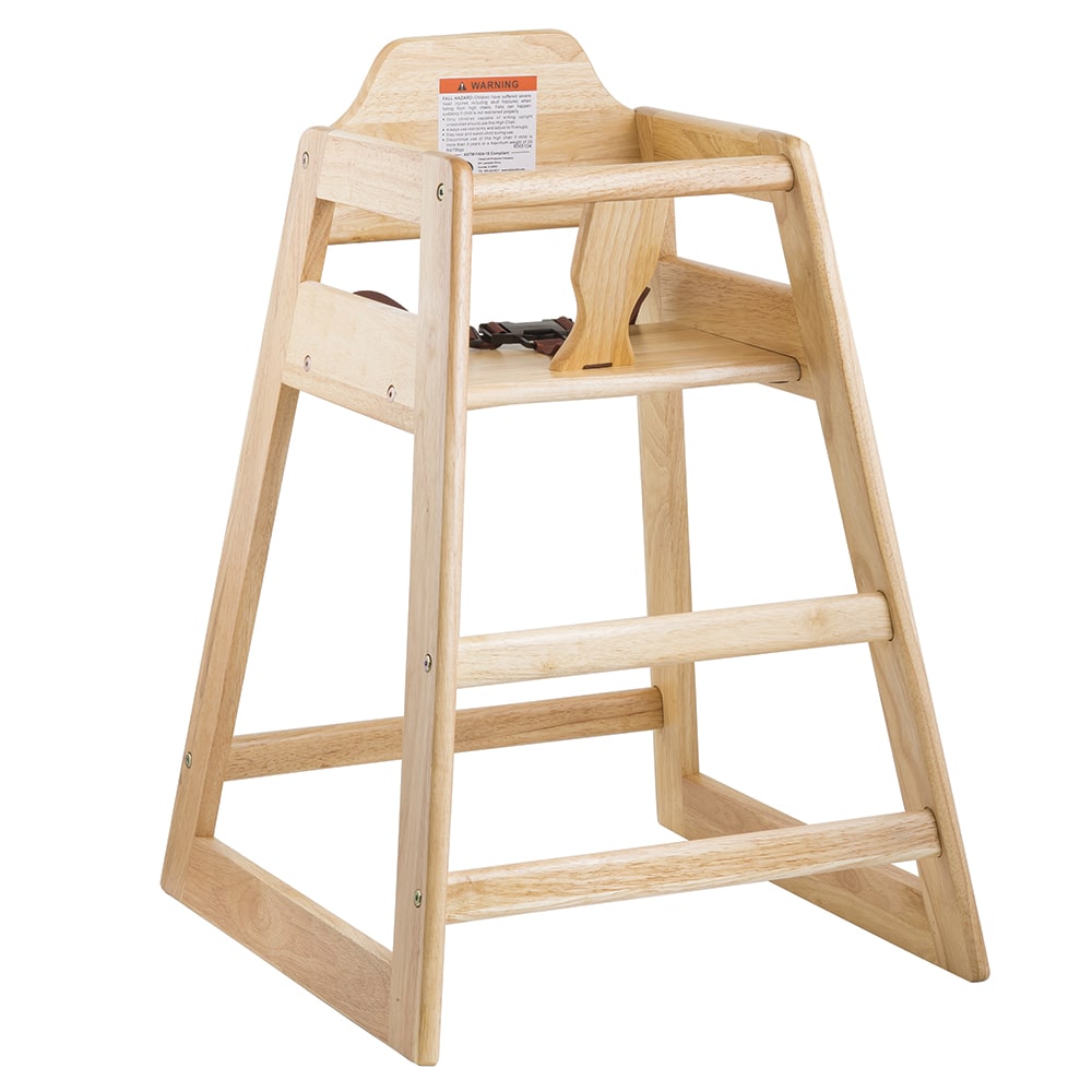 Tablecraft 6565004 29" Stackable Wood High Chair w/ Waist Strap ...