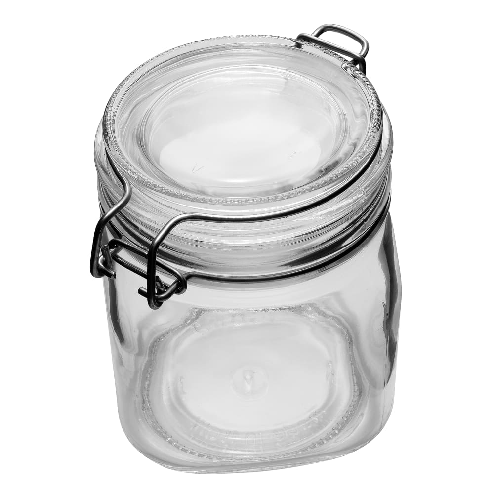 Libbey 17209925 25 1/4 oz Glass Jar - Clamp Lid, Large Opening, Rubber Seal