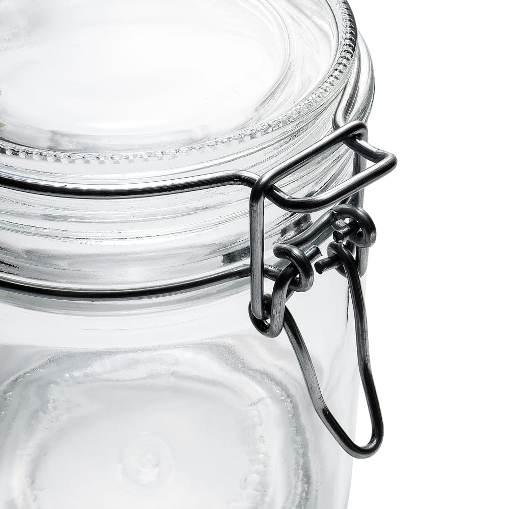 Libbey 17209925 25 1/4 oz Glass Jar - Clamp Lid, Large Opening, Rubber Seal