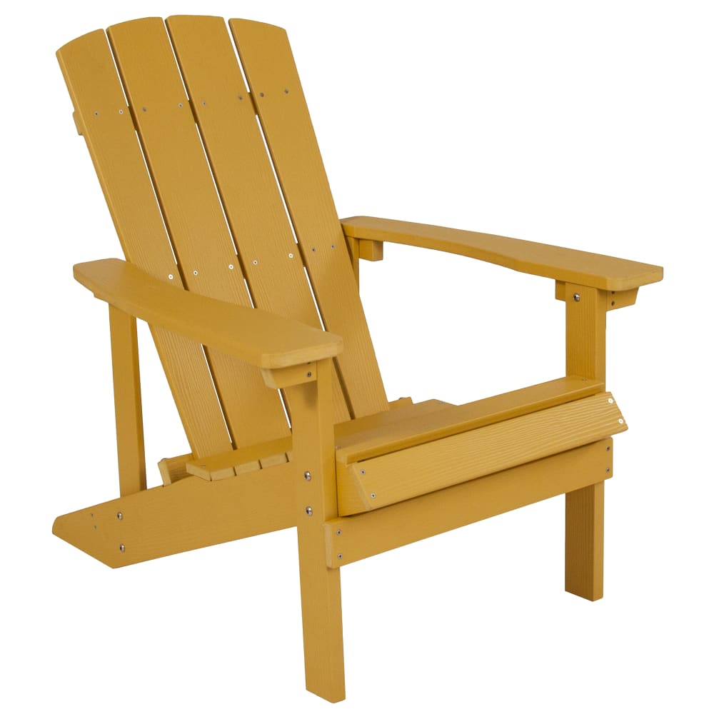 Flash Furniture JJ C14501 YLW GG 29 1 2 W Charlestown Adirondack Chair 35 H Resin Yellow