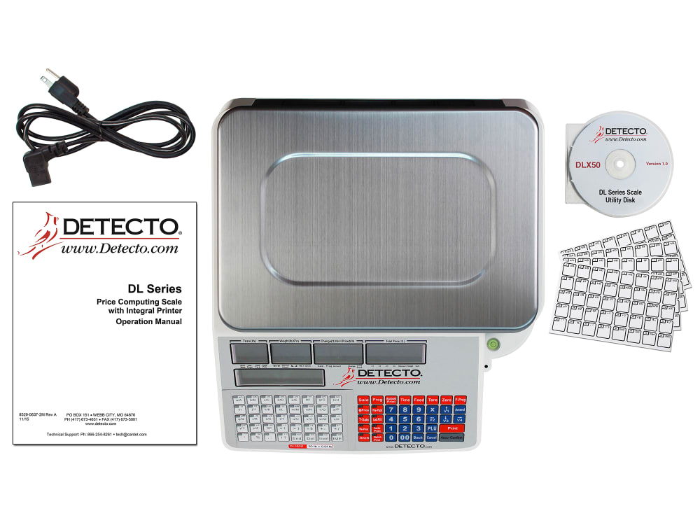 Detecto DL1060 60 lb Digital Price Computing Scale w/ Label Printer, 120v